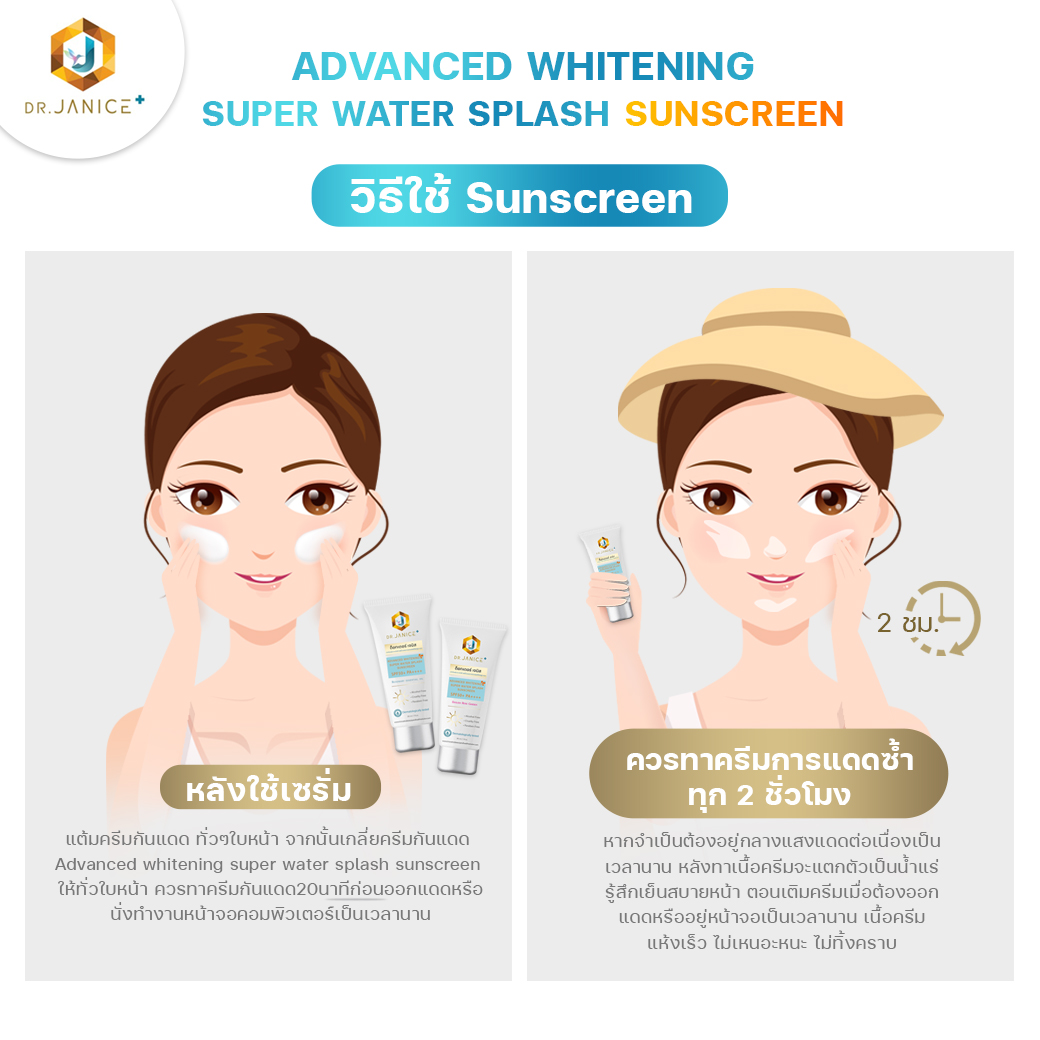 Advance Whitening Sunscreen Water Splash SPF 50+ PA ++++ – Dr.Janice